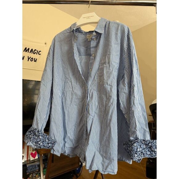 J. Crew Factory | Tops | Jcrew Blue Stripe Button Down | Poshmark